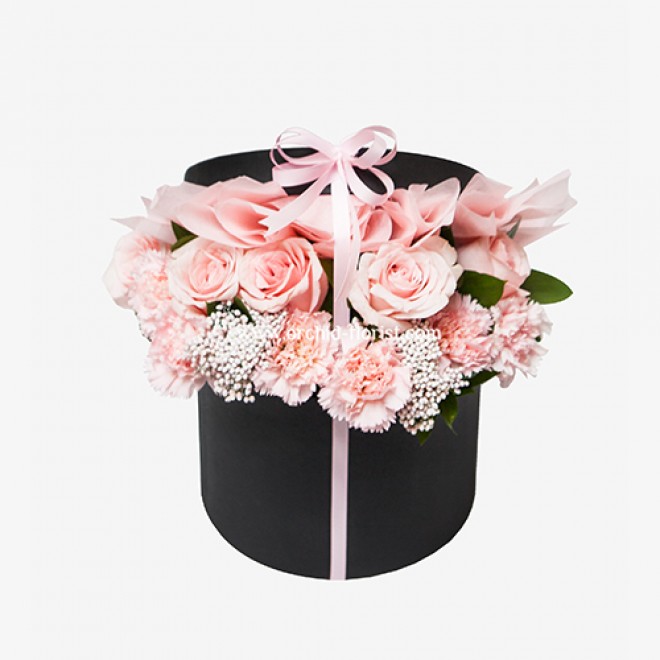 ORCHID : Jual Kotak Bunga Rosette Cantik Warna Pink